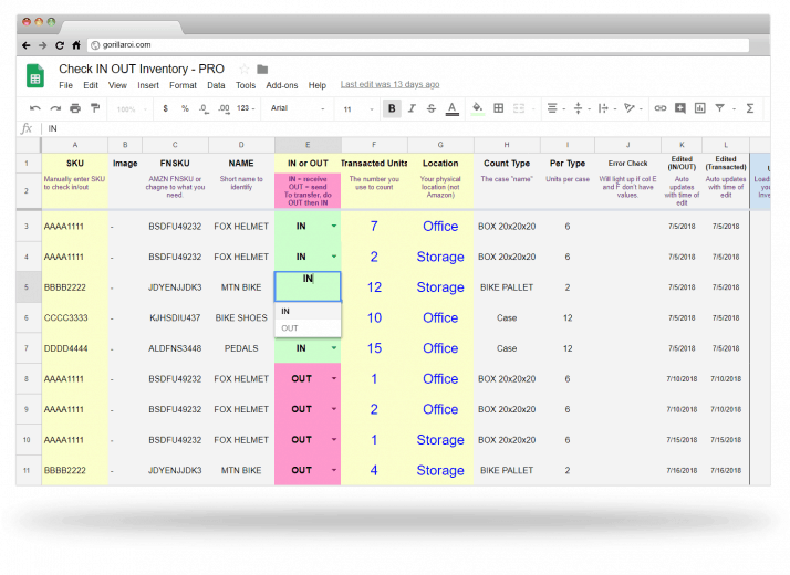 Amazon Business Spreadsheets to Improve Your FBA Operations - Gorilla ROI