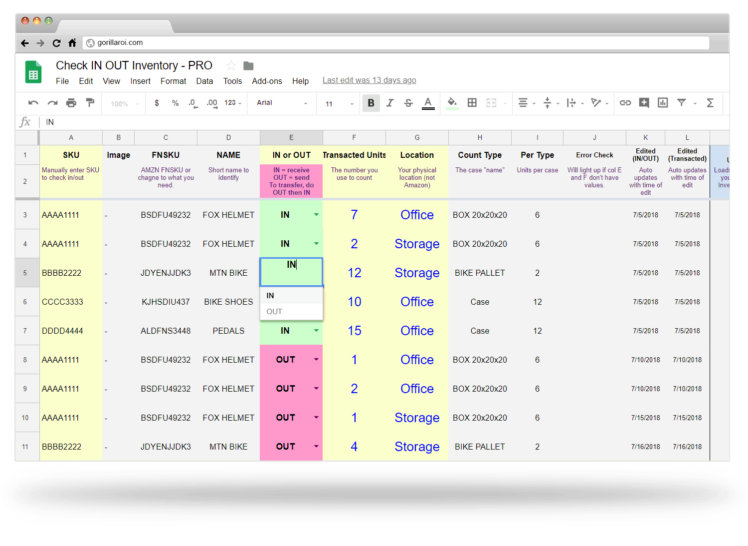 Amazon Business Spreadsheets to Improve Your FBA Operations - Gorilla ROI